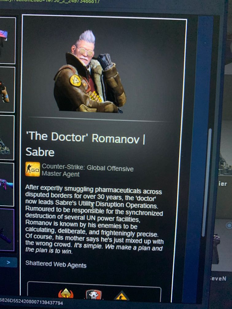 CSGO AGENT THE DOCTOR ROMANOV SABRE, Video Gaming, Video Games, Others ...