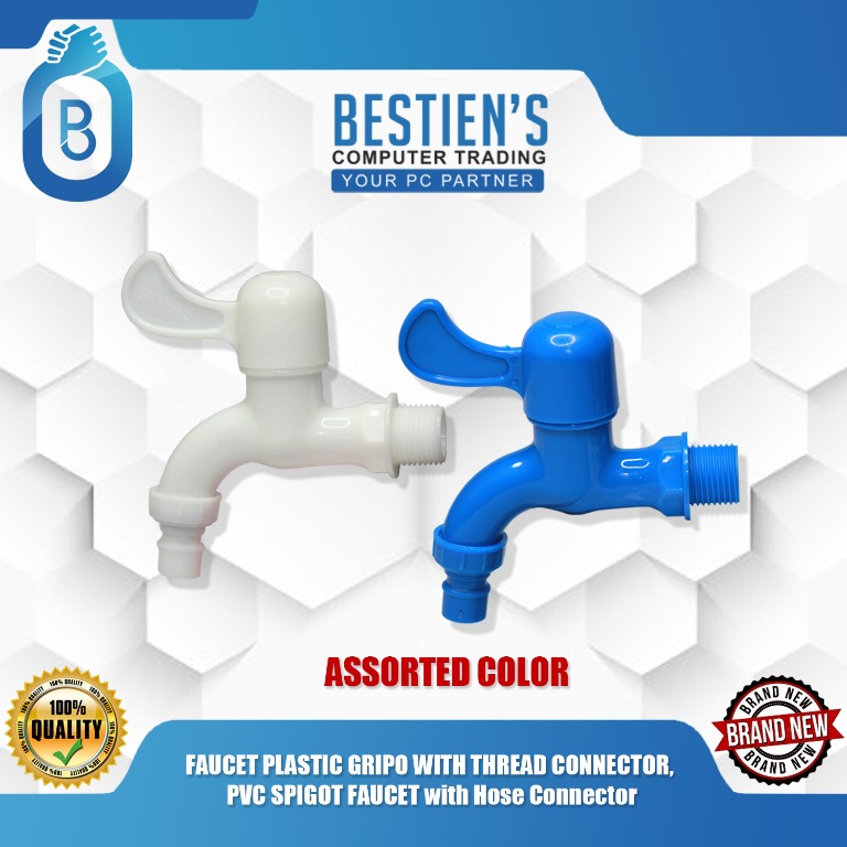 FAUCET PLASTIC GRIPO WITH THREAD CONNECTOR, PVC SPIGOT FAUCET with Hose ...