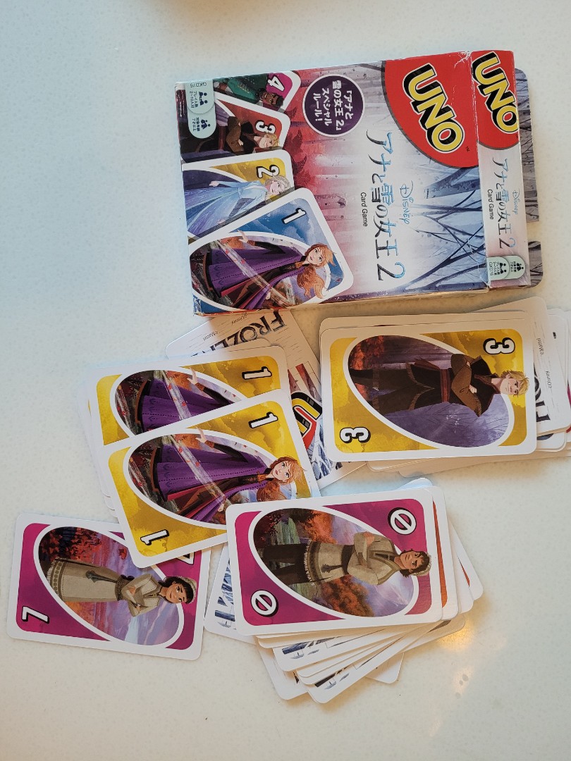 Frozen elsa anna uno card game board game, 興趣及遊戲, 玩具 & 遊戲類 - Carousell