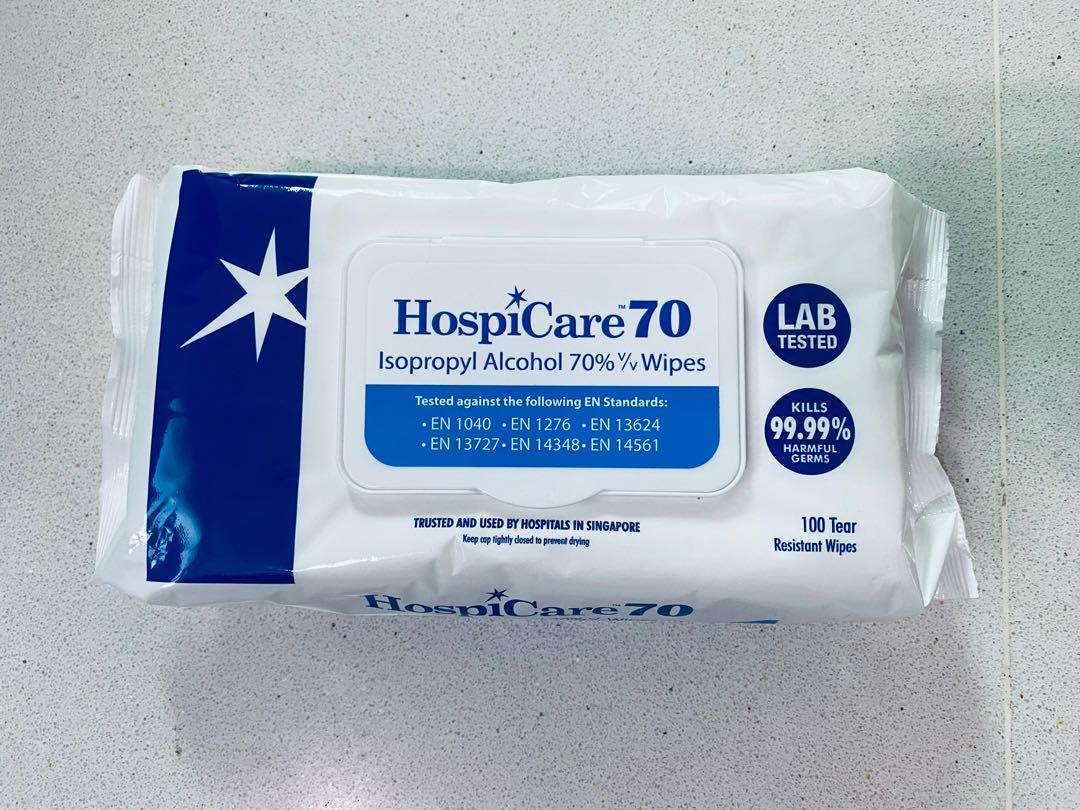 HospiCare 70% Isopropyl Alcohol Wipes 100s, Beauty & Personal Care ...