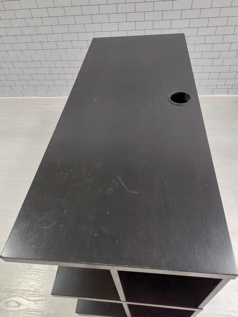 Ikea Study Table Black, Furniture & Home Living, Furniture, Tables ...