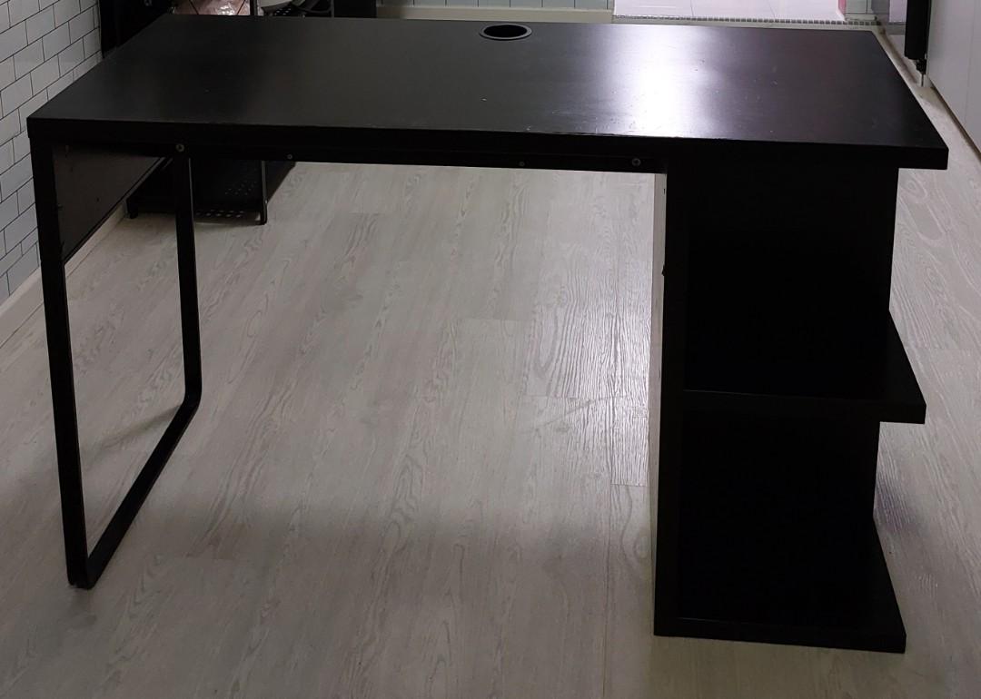 Ikea Study Table Black, Furniture & Home Living, Furniture, Tables ...