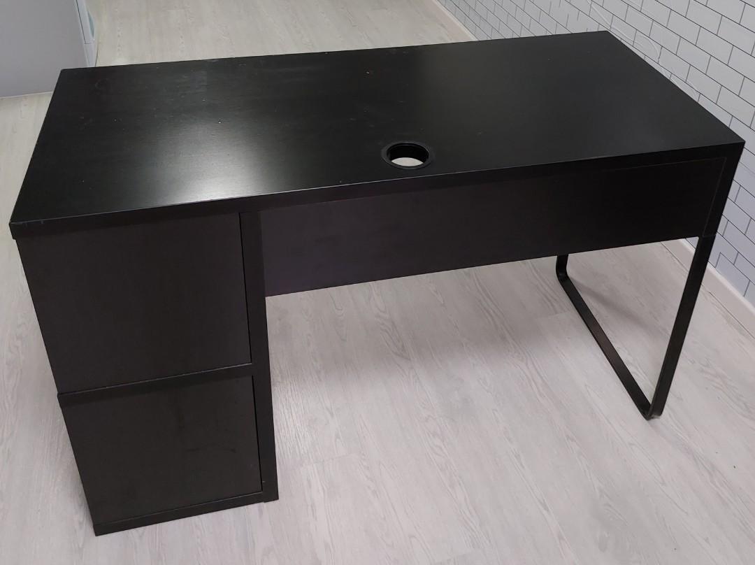 Ikea Study Table Black, Furniture & Home Living, Furniture, Tables ...