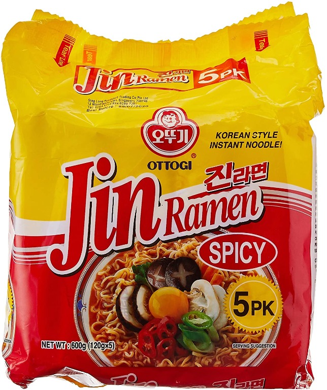 JIN RAMEN SPICY MULTIPACK (120g x 5 packs), Food & Drinks, Packaged ...
