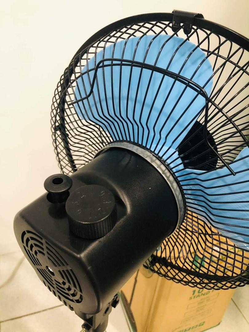 KLESTAR 10" Mini Stand Fan Plastic Blade Black ISP10, Furniture & Home ...