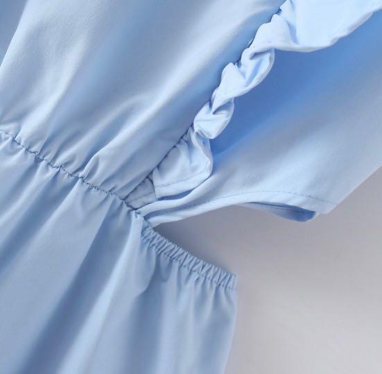 Light Blue Cut Out Mini Dress Womens Fashion Dresses And Sets Dresses On Carousell