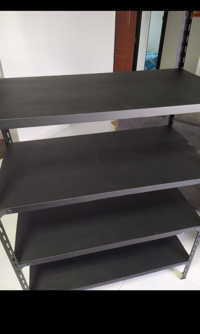 Multilayer Display shelf/store room rack : Matte black, Furniture ...