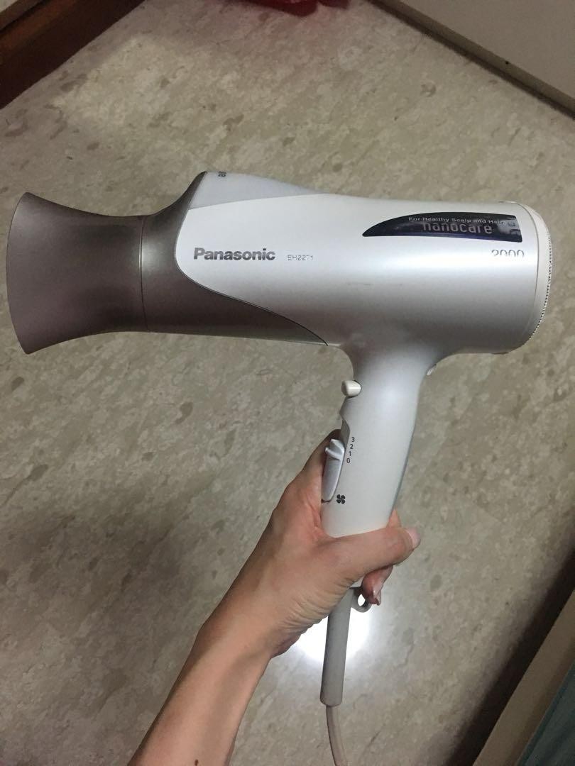 二手PANASONIC 奈米負離子護髮吹風機 直髮 曲髮 風筒 nano hair dryer 1500W EH-2271, 美容＆個人護理 ...