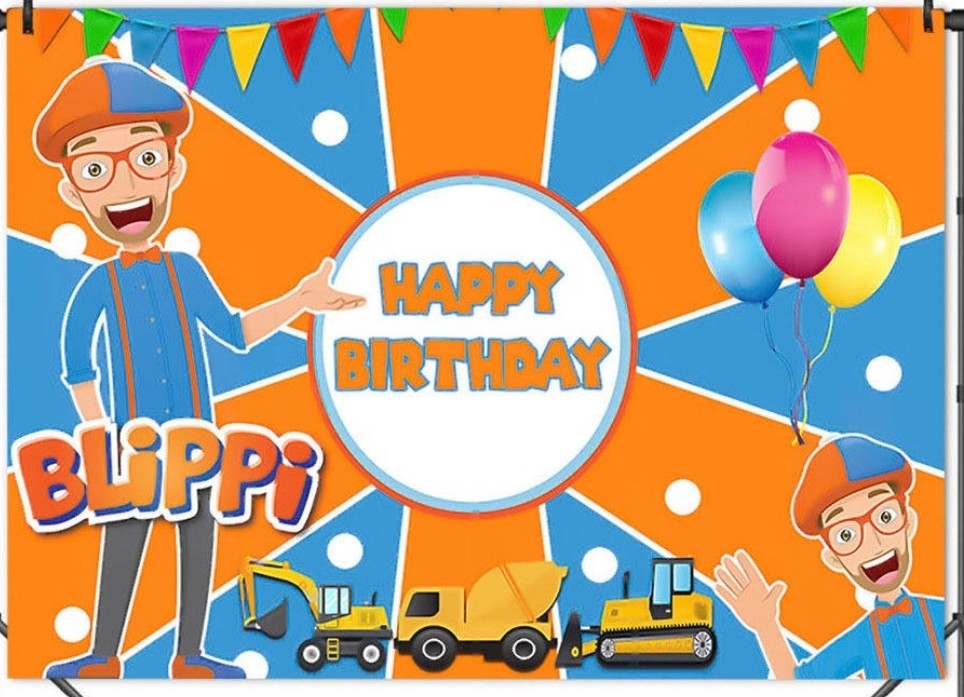 [Ready Stock] Blippi (Design 1)Happy Birthday banner backdrop ...