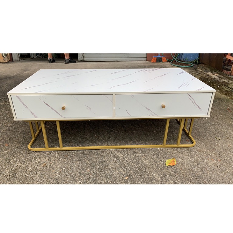 Table COD Coffee Table White Marble Print Tea, Furniture & Home Living ...