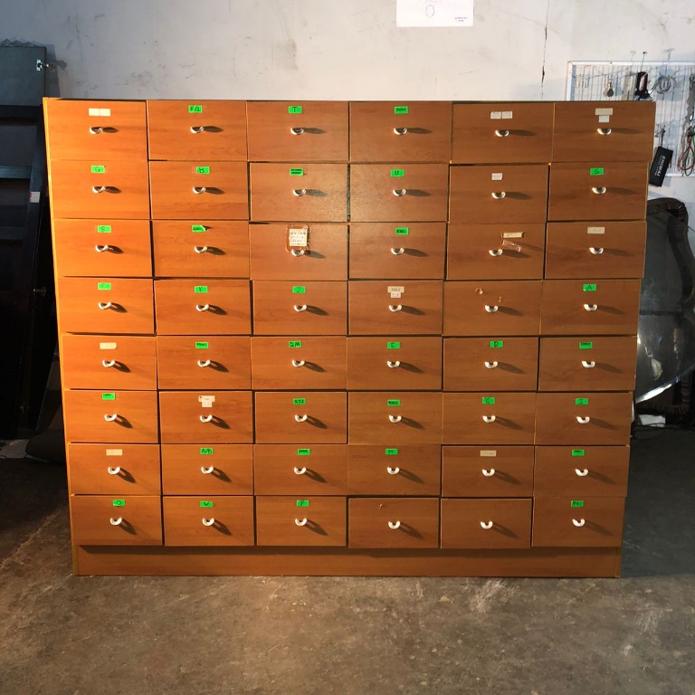 Wooden Mailbox Cabinet / Kabinet Peti Surat Kayu, Furniture & Home ...