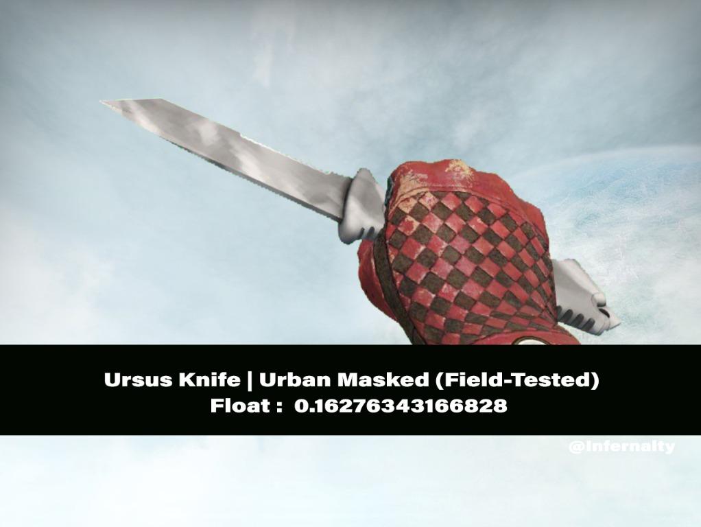 (0.16FV) Ursus Knife Urban Masked FT CSGO SKINS KNIVES, Video Gaming ...
