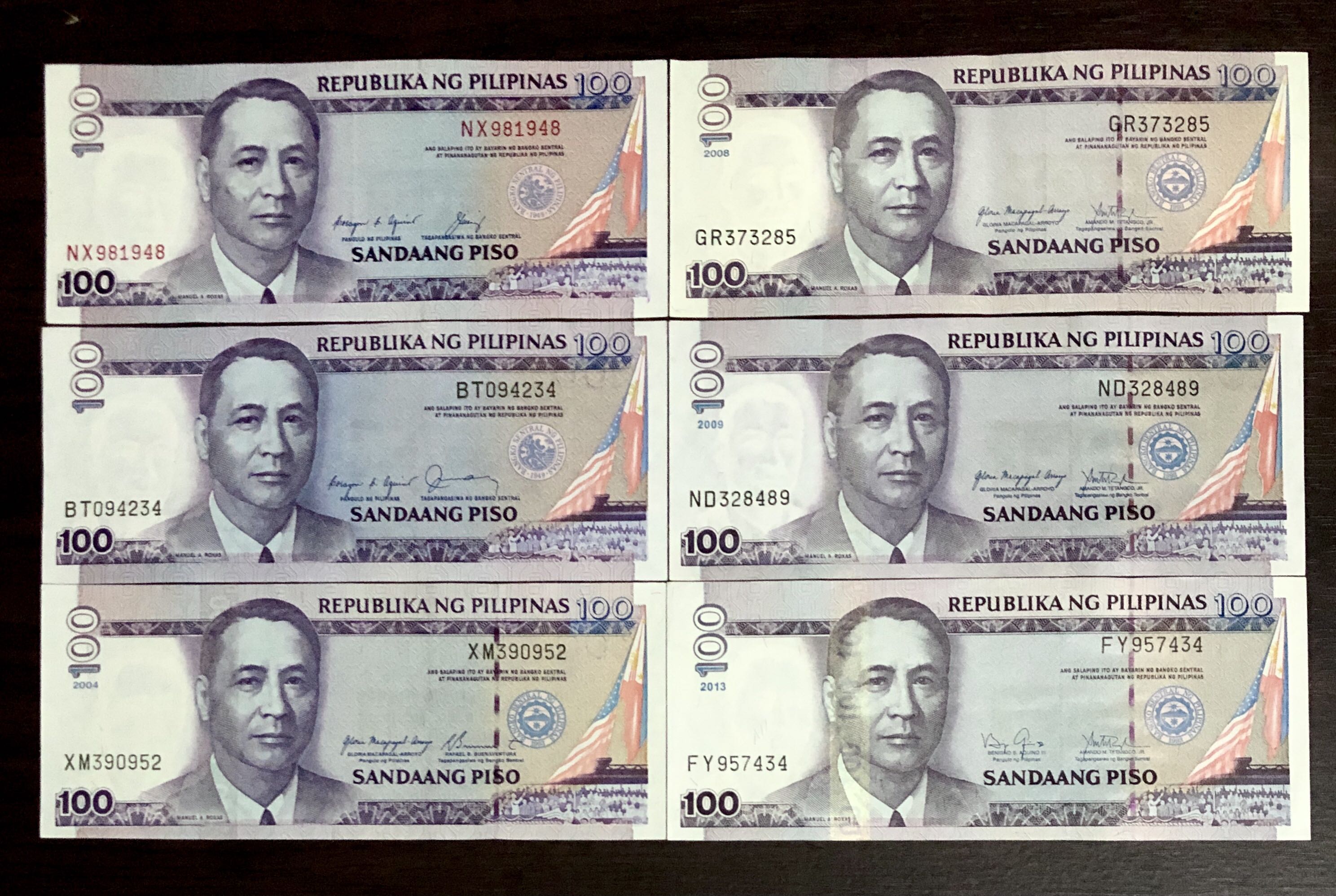 100 Piso Different Year New Design Series (NDS) Banknotes, Hobbies ...
