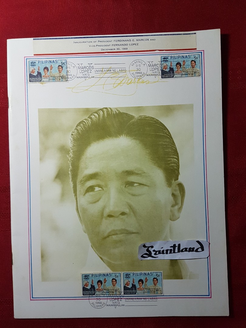 1969 MARCOS PRESIDENTIAL INAUGURATION SOUVENIR Antique Memorabilia ...