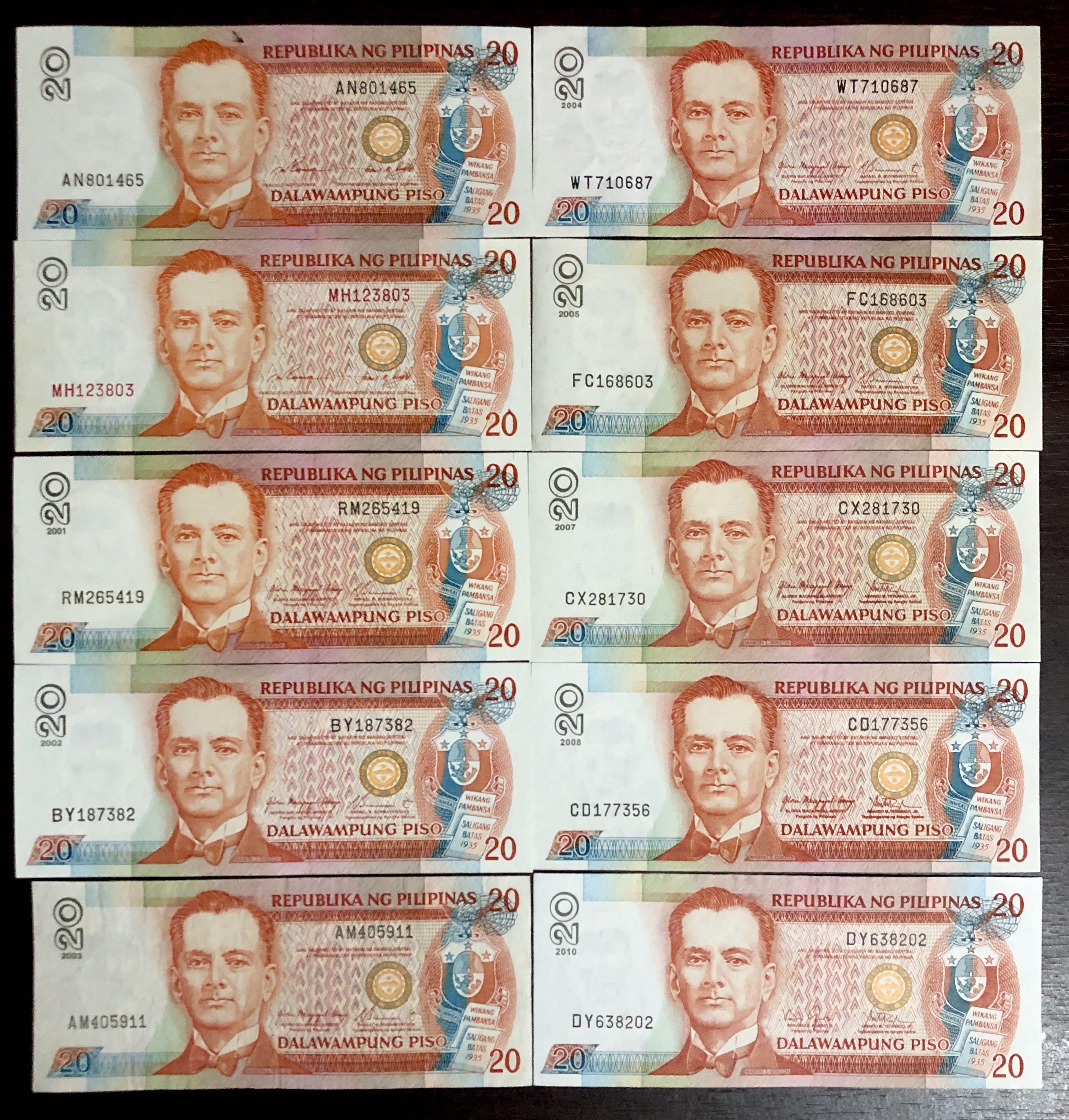 20 Piso Different Year New Design Series Banknotes , Hobbies & Toys ...