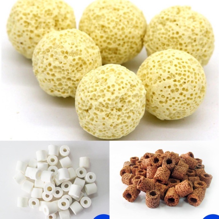 (500g) AQUARIUM POND FILTER MEDIA CERAMIC BIO RINGS BACTERIA BALLS ...