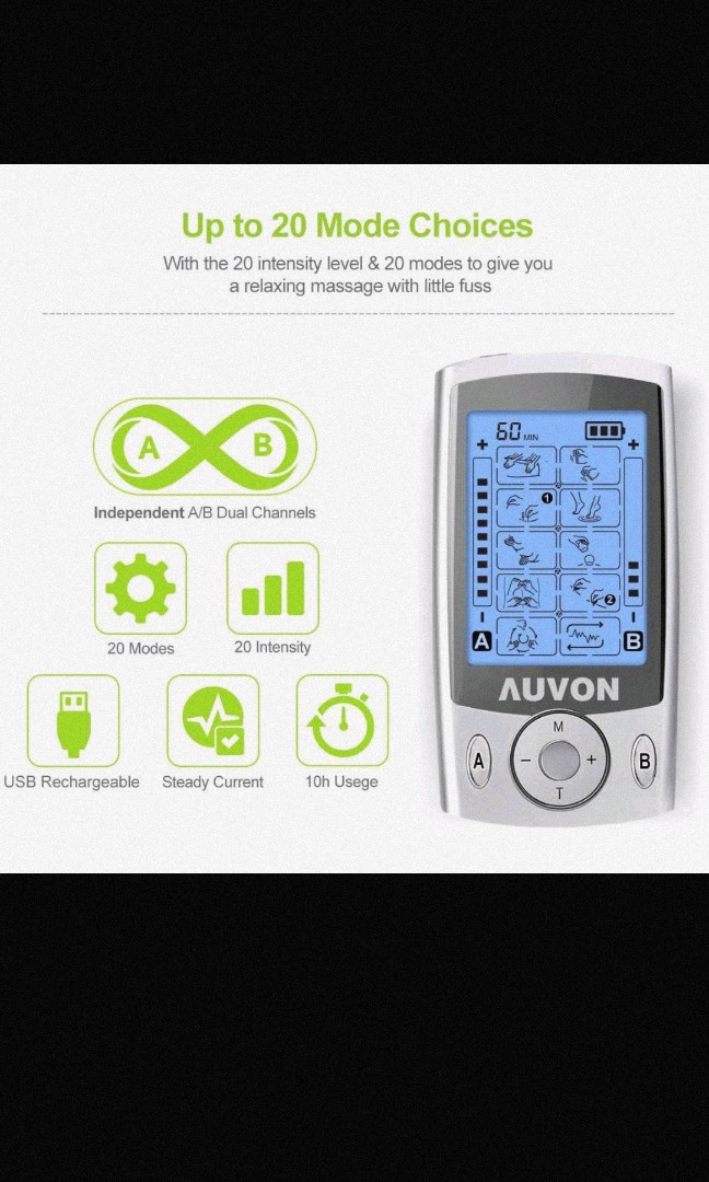 Auvon Tens Massager, Health & Nutrition, Massage Devices on Carousell