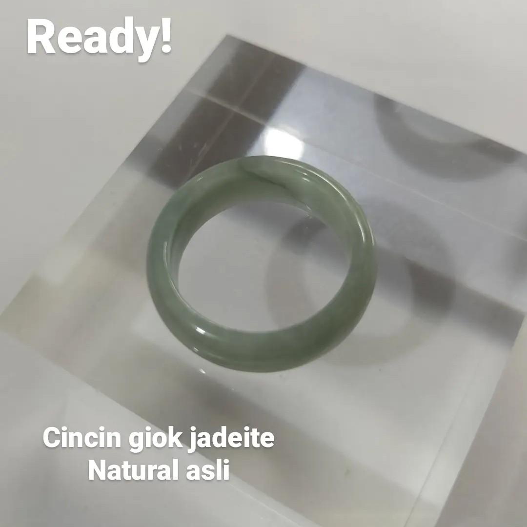 Cincin Giok Asli 19,1mm Hijau Apel Jadeite Natural Asli (JYP06), Fesyen ...