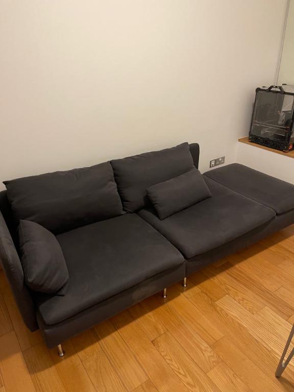 Ikea Soderhamn sofa set with corner and chaise lounge, pillows, and ...