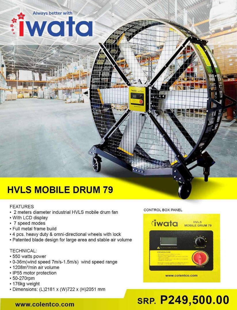 IWATA INDUSTRIAL FAN HVLS, TV & Home Appliances, Air Conditioning and ...