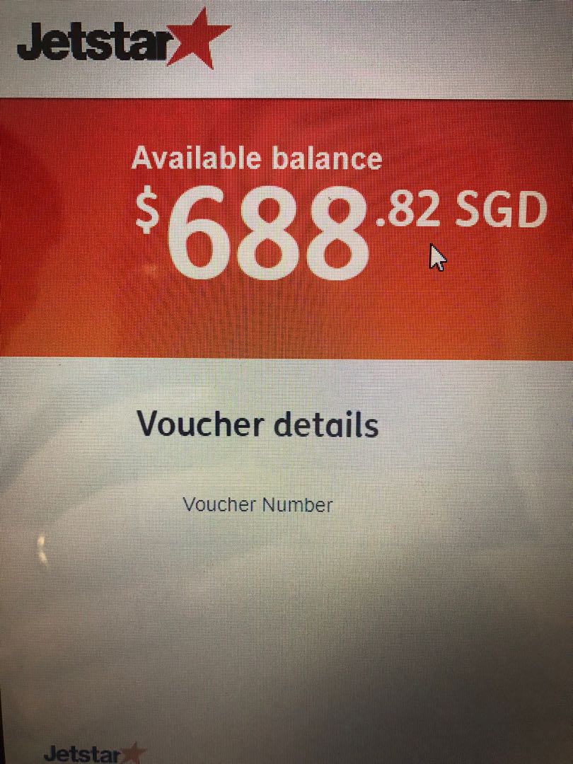 Jetstar SGD 688.82 voucher, Tickets & Vouchers, Vouchers on Carousell