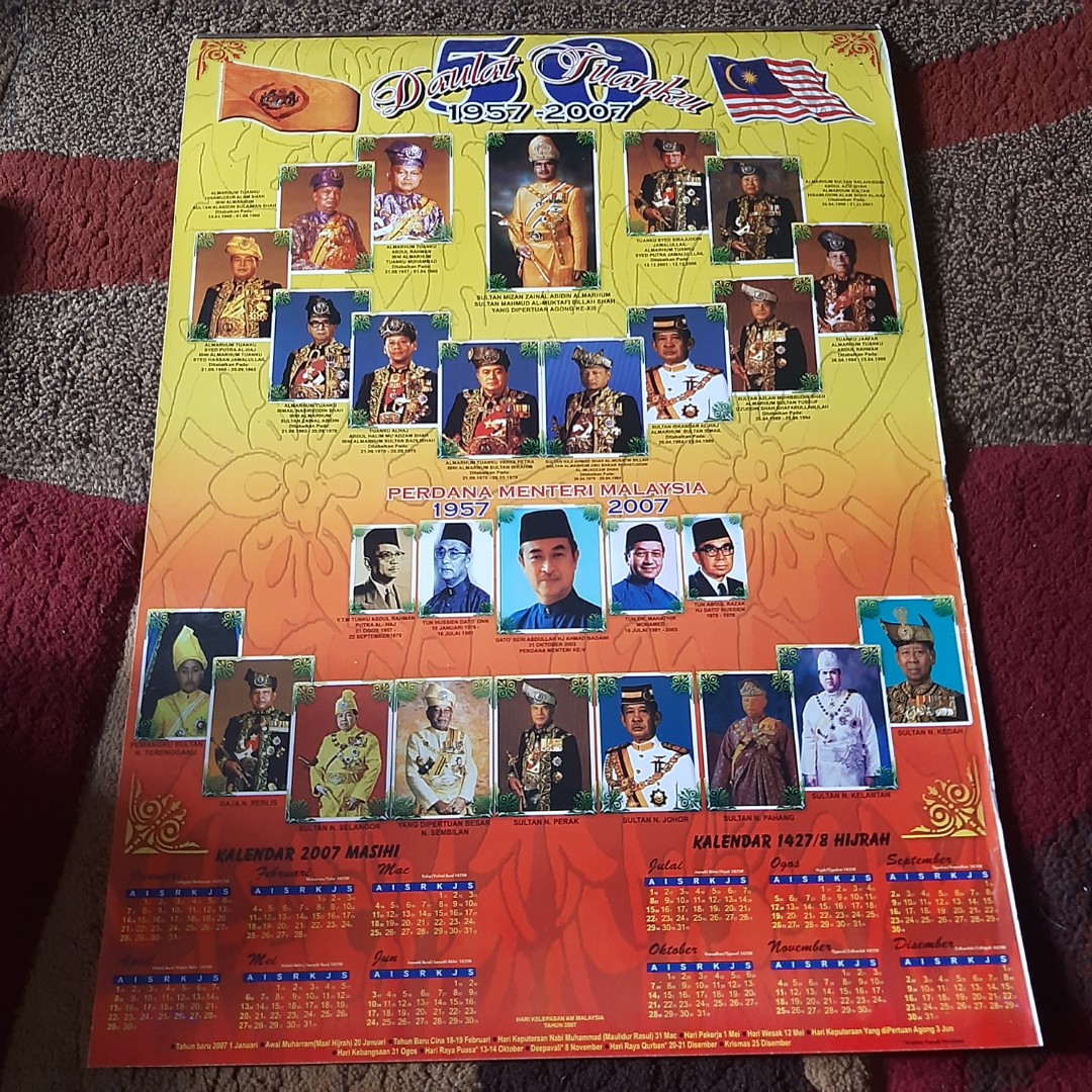 Kalendar 50 Tahun Malaysia (1957-2007), Hobbies & Toys, Collectibles ...