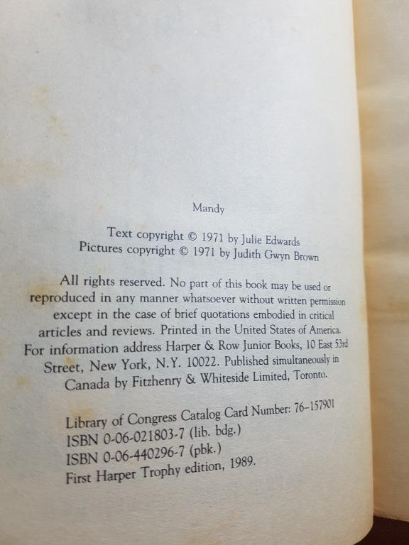 Mandy by Julie Edwards, Hobbies & Toys, Books & Magazines, Children's ...