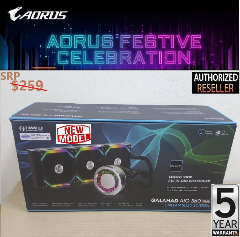 [New SL Model] Lian Li Galahad AIO SL Edition 360 360mm UNI FAN Black ...
