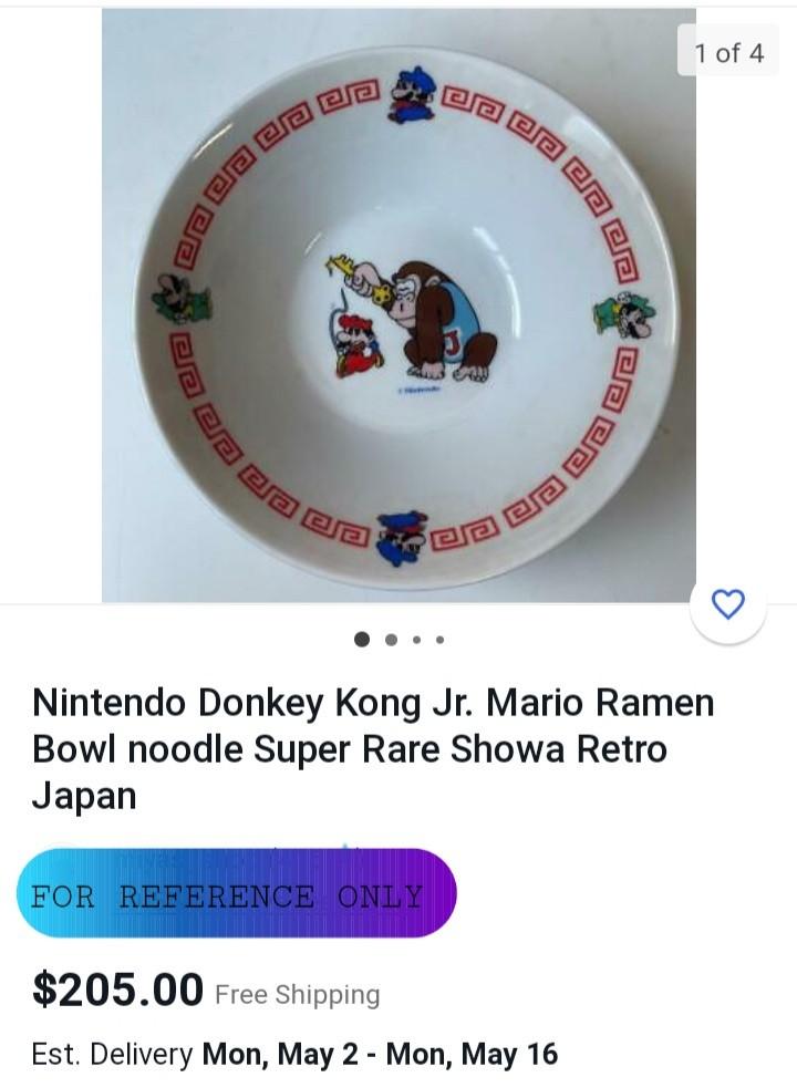 Nintendo SUPER MARIO 1985 Ramen Bowl Super Rare Showa Retro Japan ...