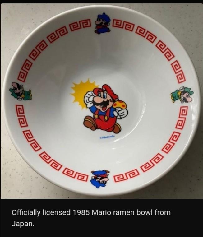 Nintendo SUPER MARIO 1985 Ramen Bowl Super Rare Showa Retro Japan ...