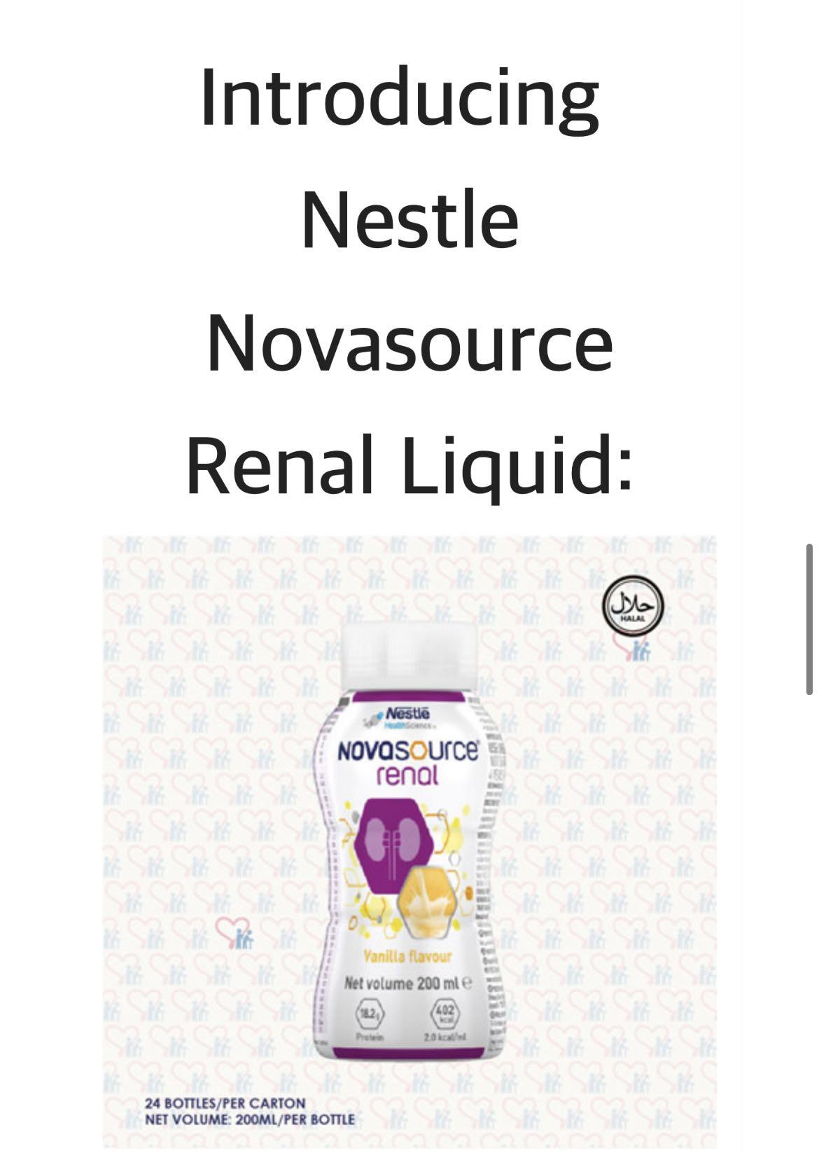 Novasource Renal Vanilla, Health & Nutrition, Health Supplements ...