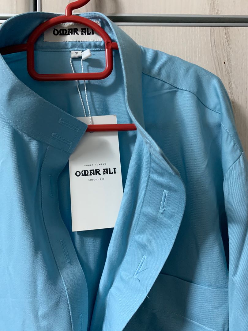 OMAR ALI Baju Melayu Lelaki in light blue, Men's Fashion, Muslim Wear ...