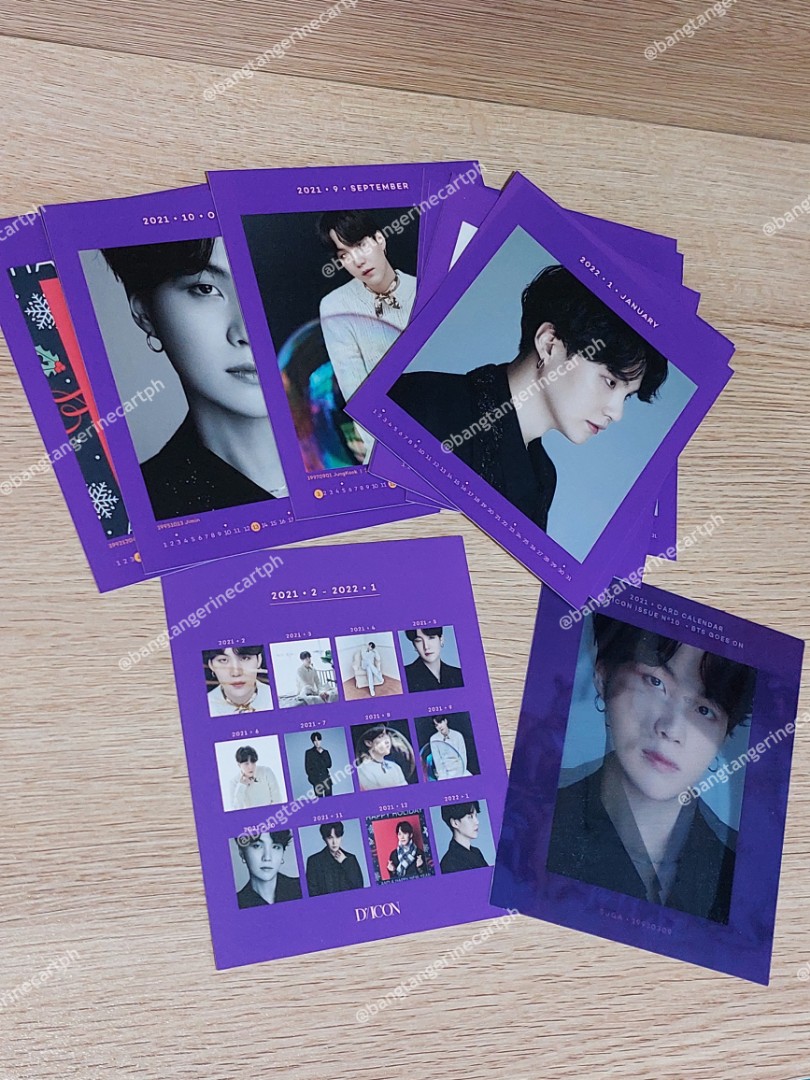 [ON-HAND] - BTS Official 2021 Dicon Lenticular Card Calendar set - Suga ...