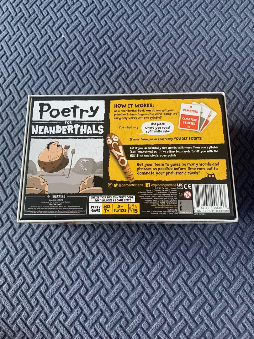 Poetry for Neanderthals board game, Hobbies & Toys, Toys & Games on ...