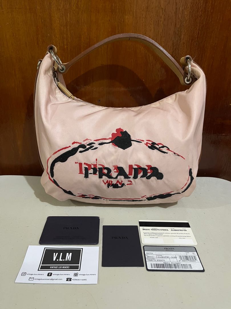 Prada Stencil Hobo Bag, Luxury, Bags & Wallets on Carousell