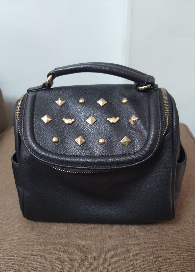 Pucca and Garu Genuine Leather Studded Bag, Women's Fashion, Bags ...