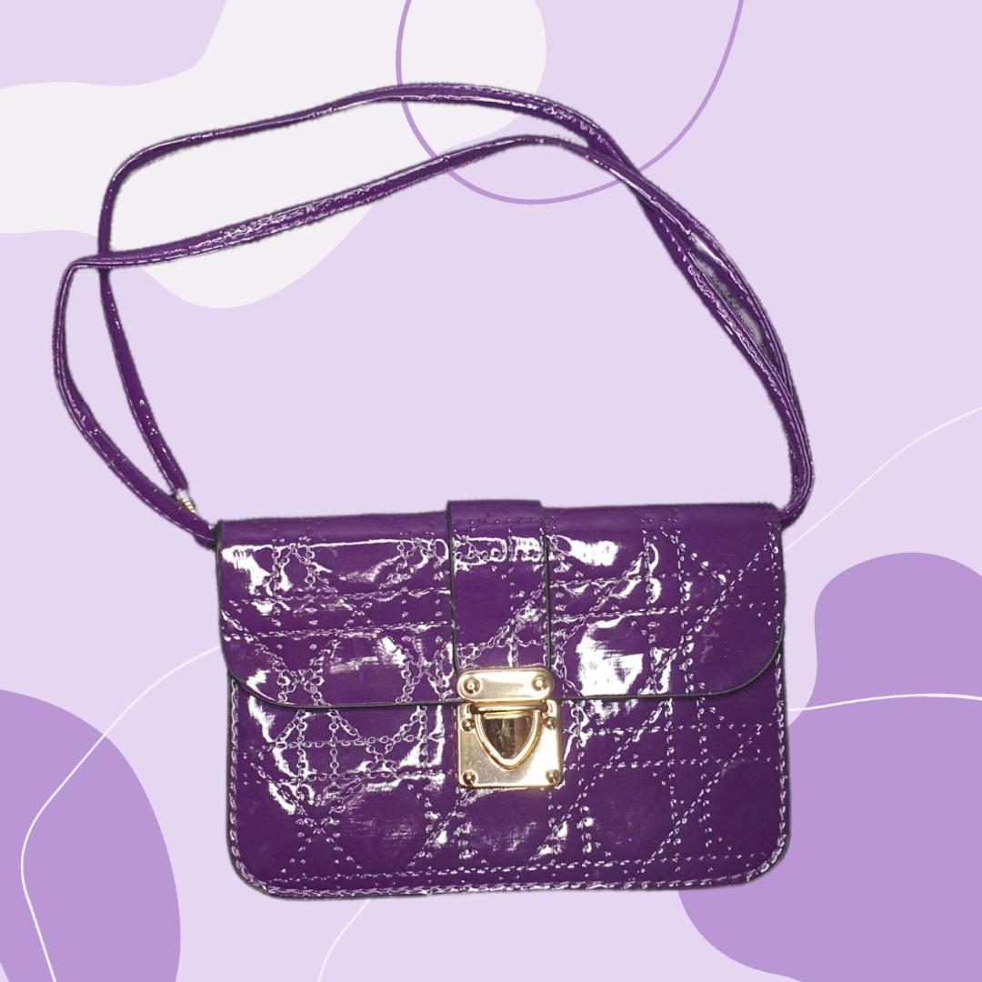 Purple patent crossbody/shoulder bag purse, Women's Fashion, Bags ...