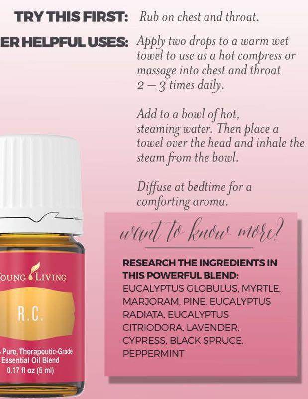 RC Young Living 15ml - Essential Oil, Health & Nutrition, Health ...