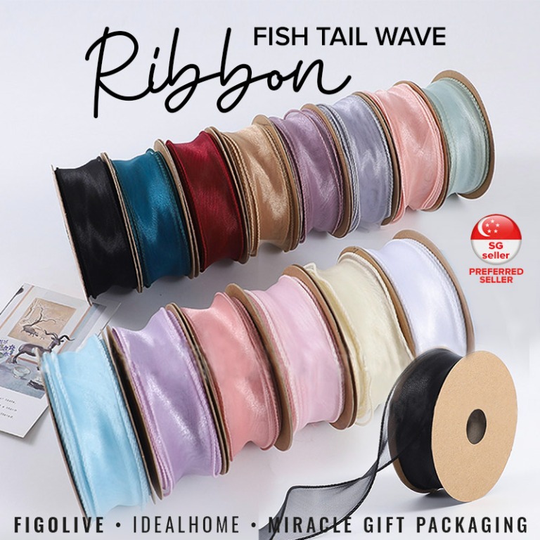 [SG Ready Stock - 10 colors to choose from!] 4cm wide Fish Tail Ribbon ...