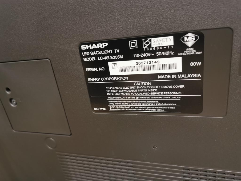Sharp TV, TV & Home Appliances, TV & Entertainment, TV on Carousell