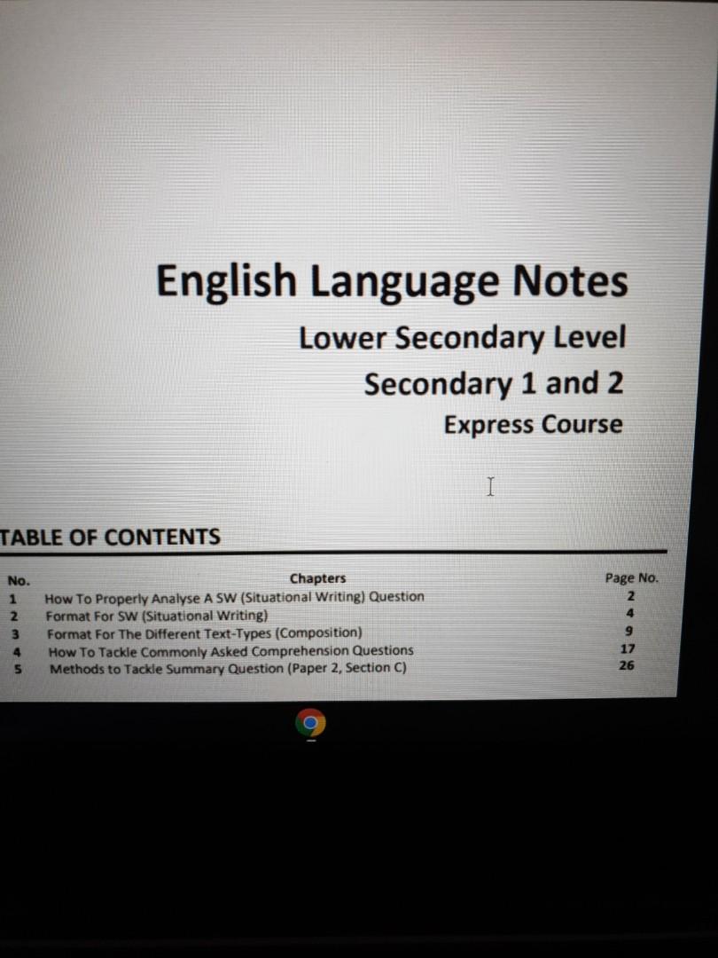 *SOFTCOPY* ENG SEC SCHOOL NOTES (ALL LEVELS), Hobbies & Toys, Books ...