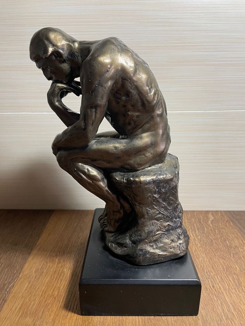 Thinker Sitting Man Statue, Furniture & Home Living, Home Decor, Other ...