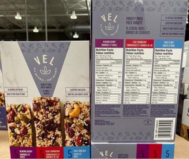 預訂Vel 600g - 15 條cereal bar, 嘢食 & 嘢飲, 包裝食物&即食食物 - Carousell