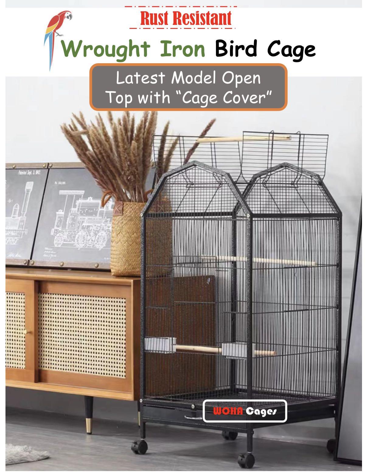 [Ready stocks] Brand New Open Top Hammer Sprayed Wrought Iron Bird cage ...