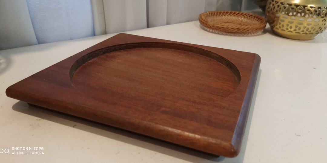 Wooden base board 19x19cm, Furniture & Home Living, Kitchenware ...