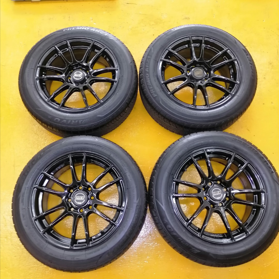15" Glossy Black Rays Rims 4x100 4x114.3 sport rim set, Car Accessories ...