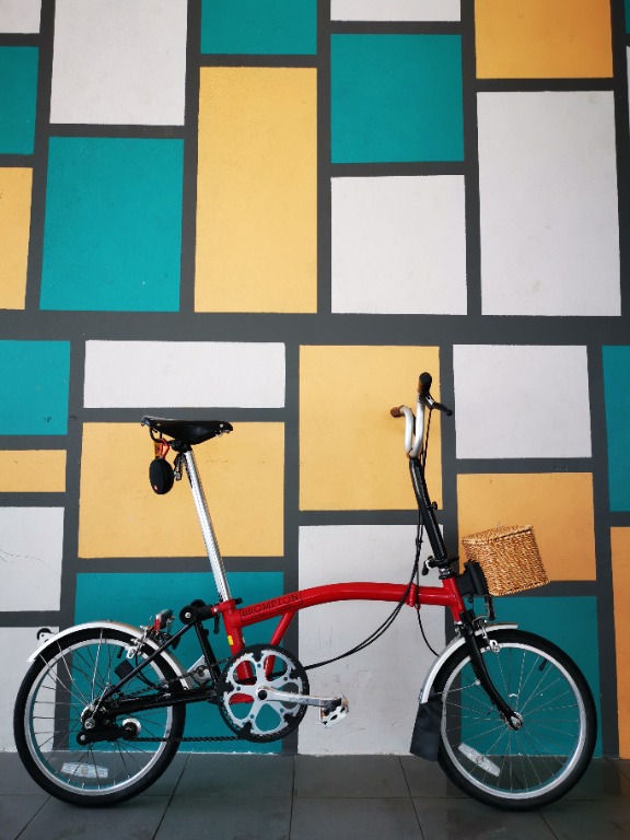 Brompton Mk2 vintage Red legend, Sports Equipment, Bicycles & Parts ...