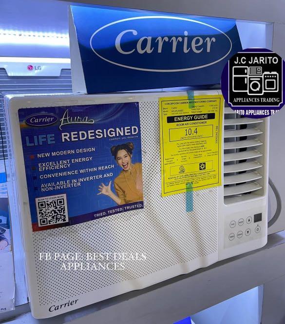 CARRIER AURA NON INVERTER REMOTE WINDOW TYPE AIRCON ON SALE, TV & Home ...