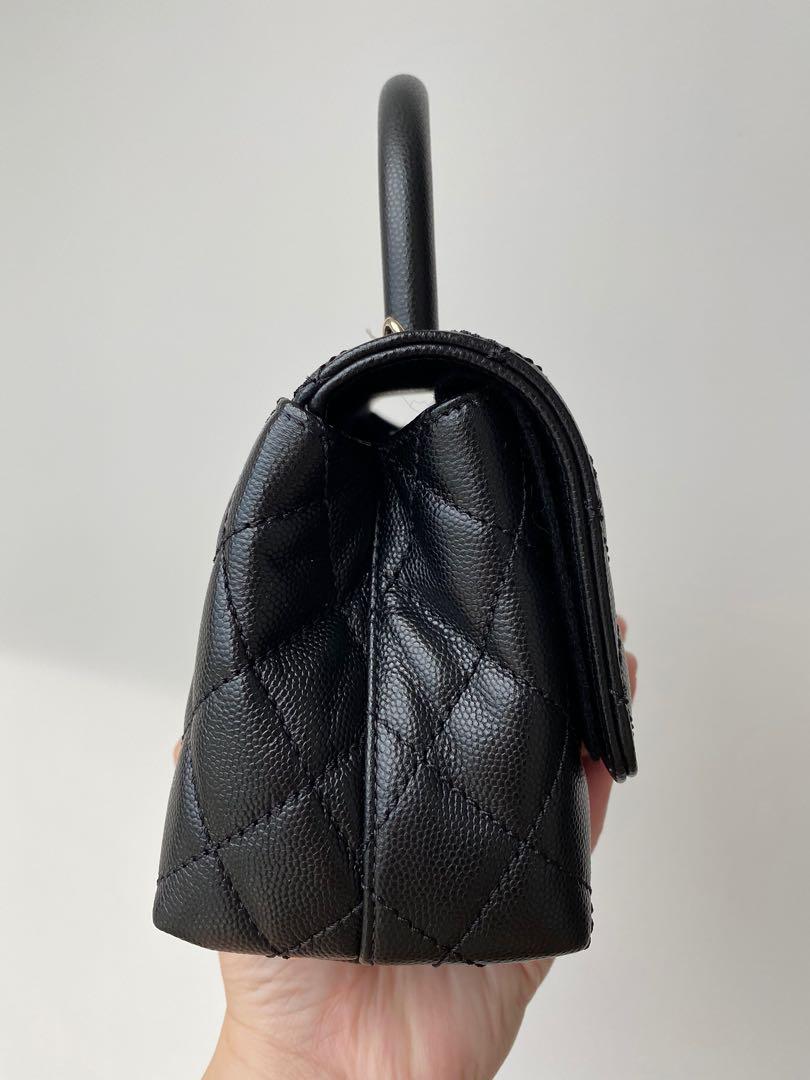 Chanel Mini Coco Handle Black Caviar LGHW, Women's Fashion, Bags ...