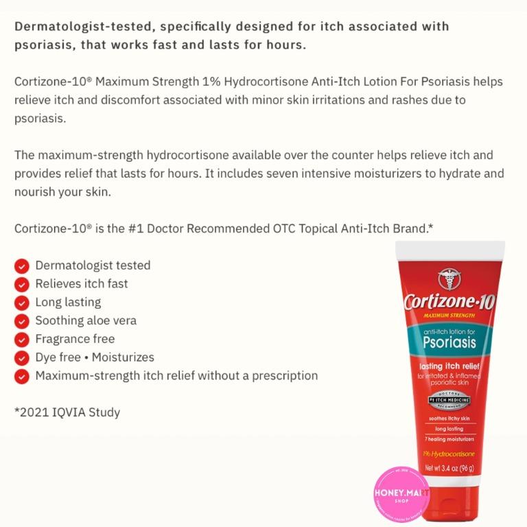 Cortizone 10 Maximum Strength Anti Itch Cream With Aloe, Eczema ...